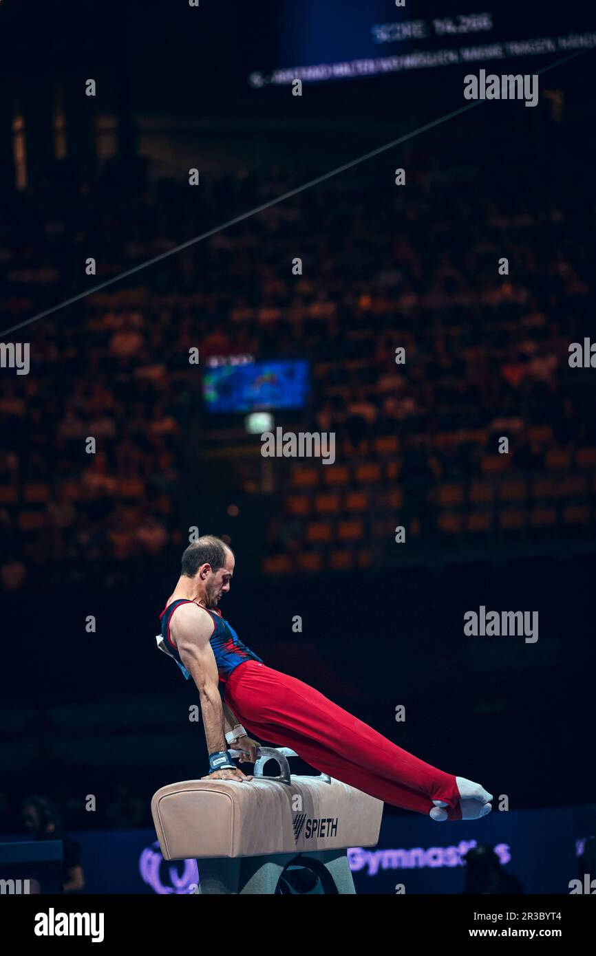 Harutiun Merdinian participating in the 2022 Munich European Gymnastics ...