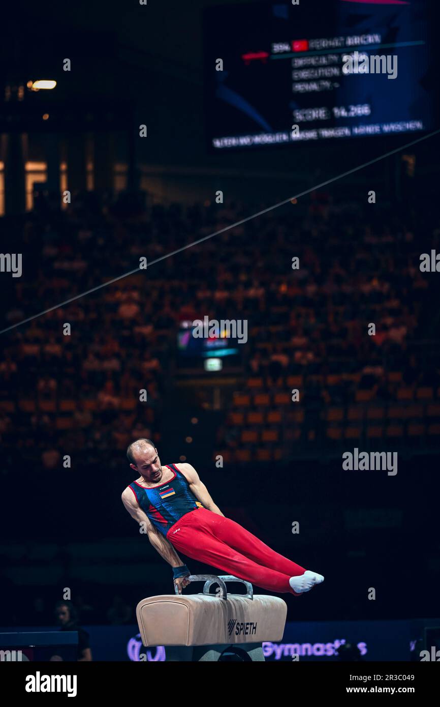 Harutiun Merdinian participating in the 2022 Munich European Gymnastics ...