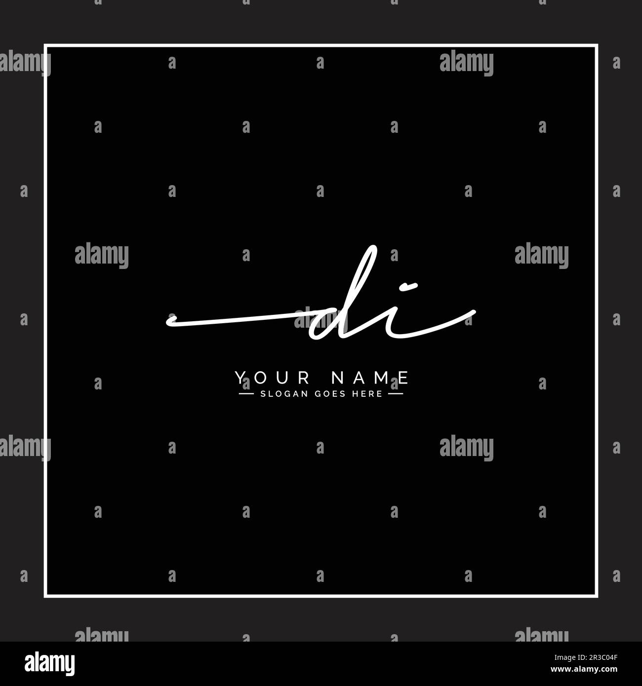 Handwritten Signature logo for Initial Letter DI - Vector Logo Template for Alphabet D and I ...