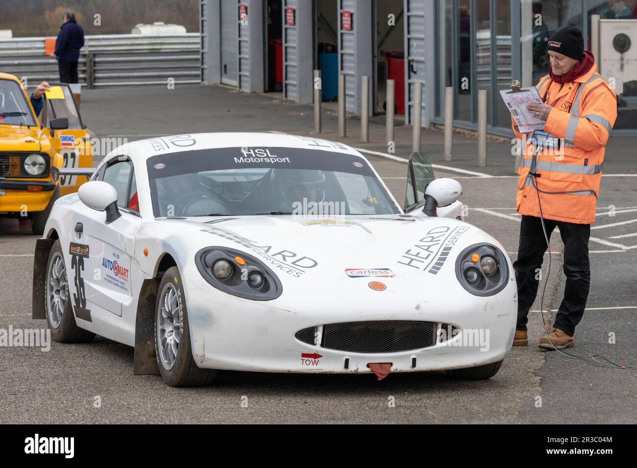 Nick Heard and Oliver Mathison in their Ginetta G40 with the control ...