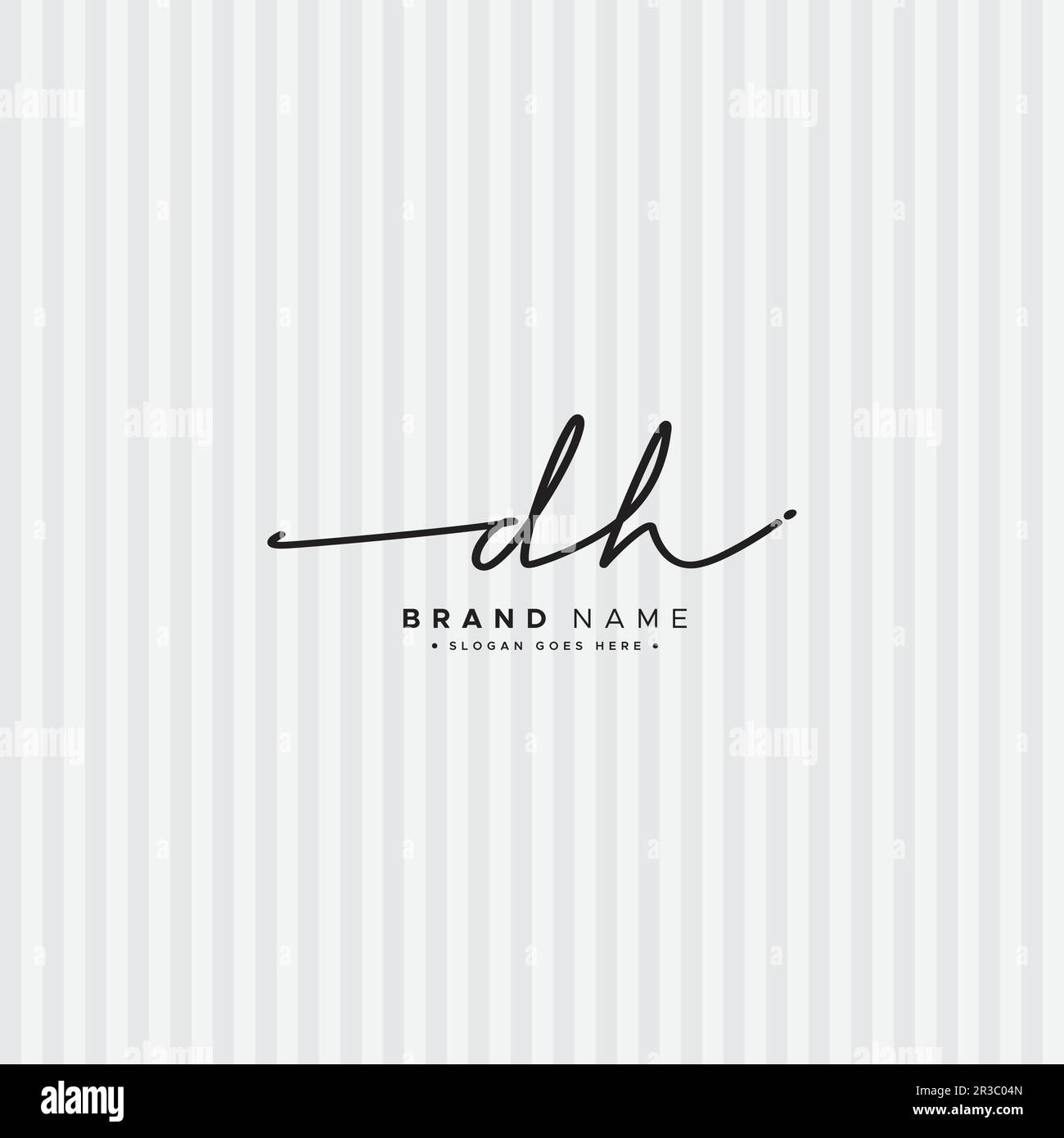 Handwritten Signature logo for Initial Letter DH - Vector Logo Template ...