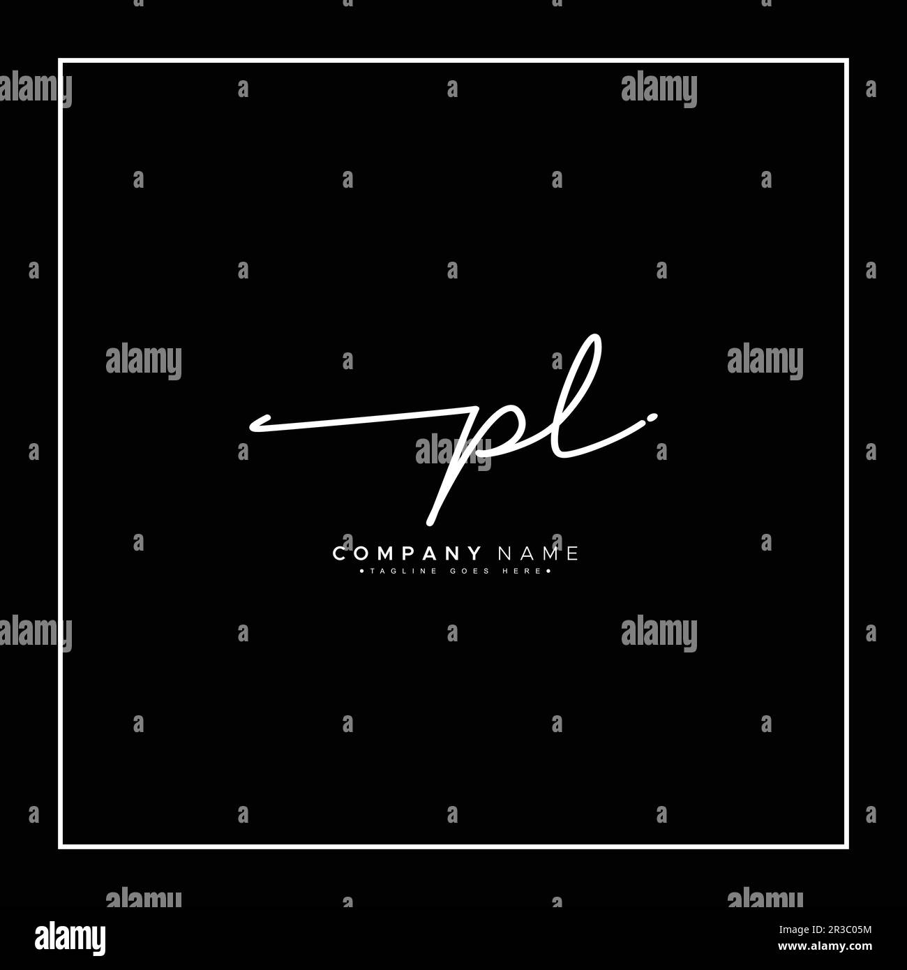 Handwritten Signature logo for Initial Letter PL - Vector Logo Template ...