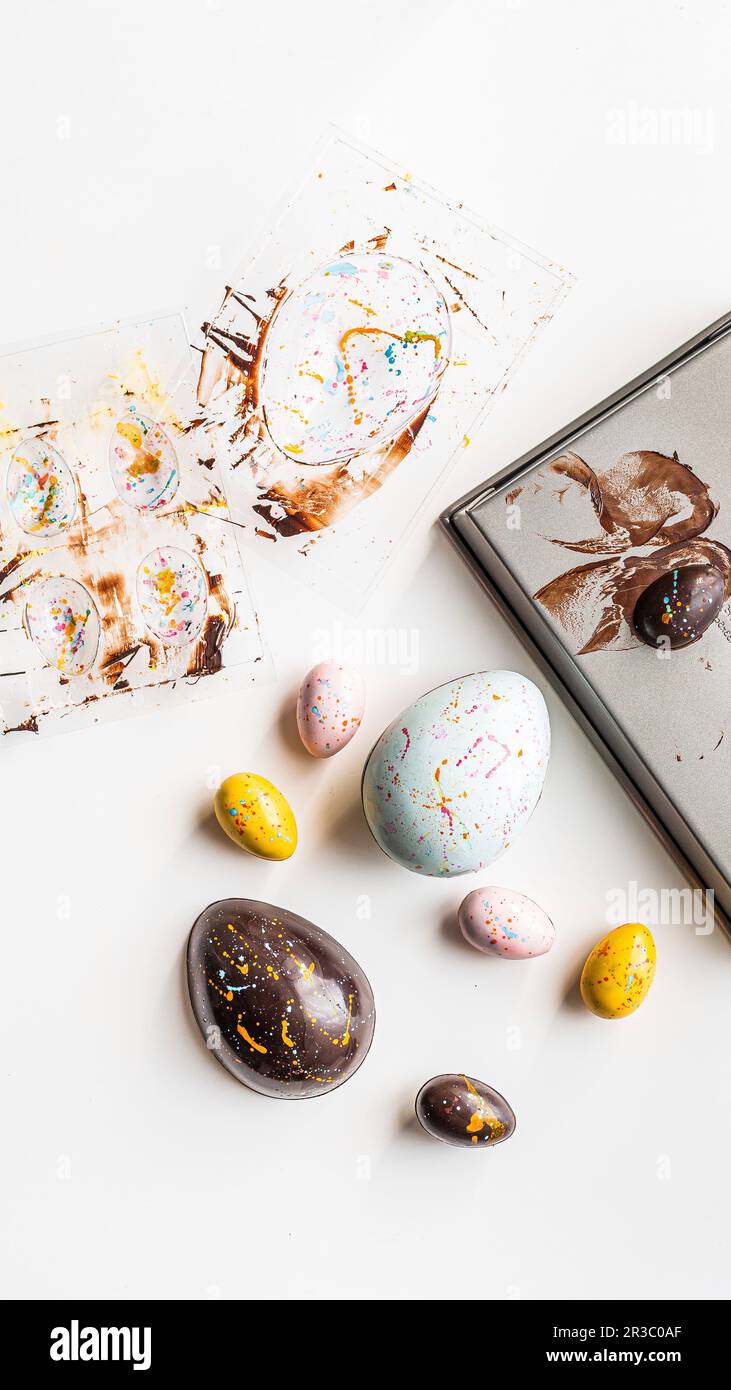 Handmade chocolate Easter eggs Stock Photo - Alamy