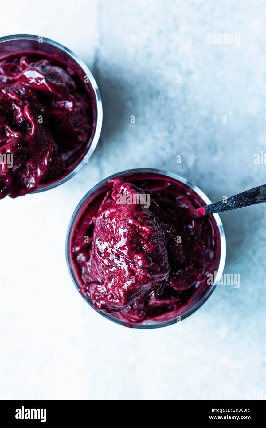 Blueberry Mango Nicecream Stock Photo - Alamy