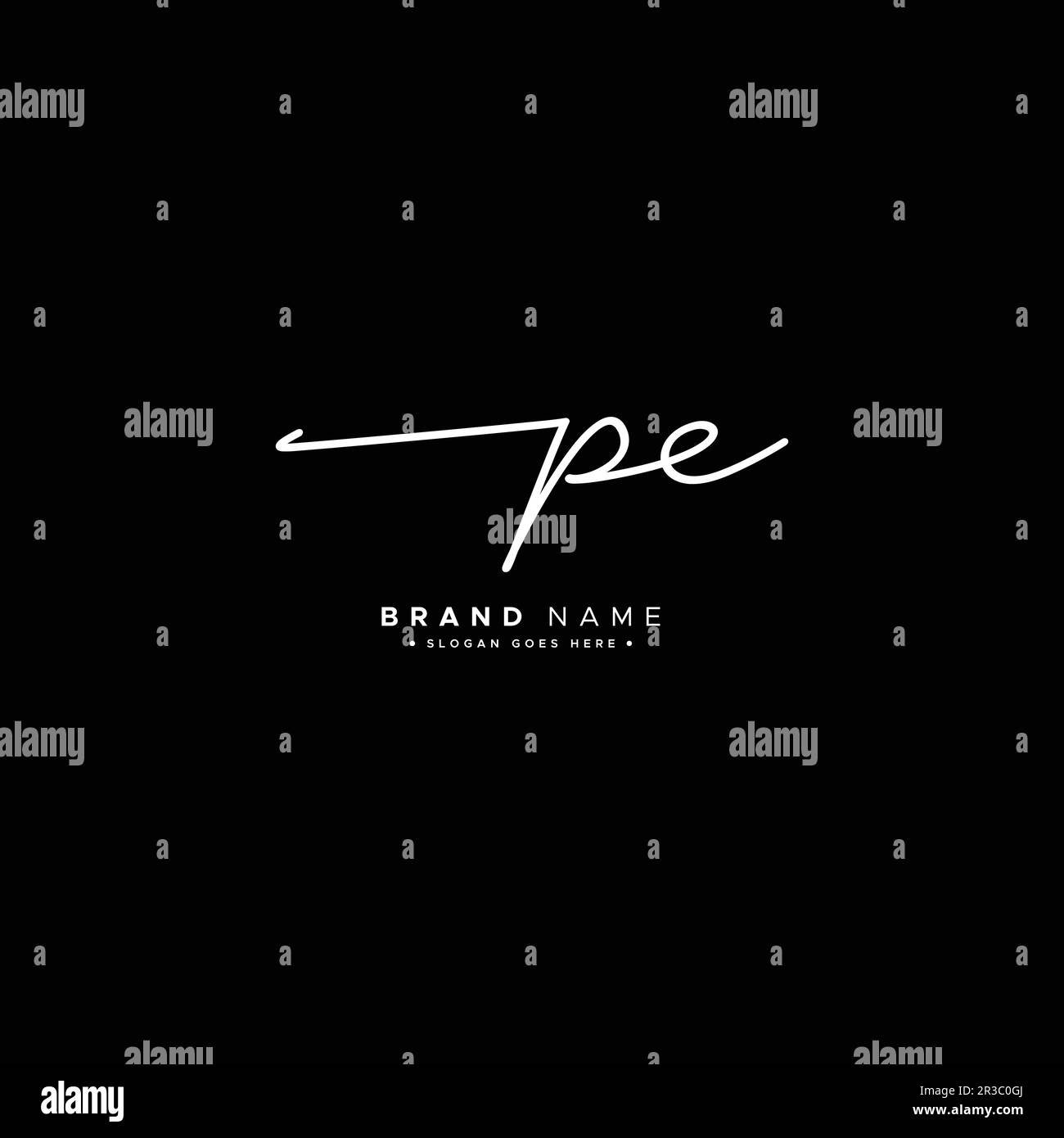 Handwritten Signature logo for Initial Letter PE - Vector Logo Template ...