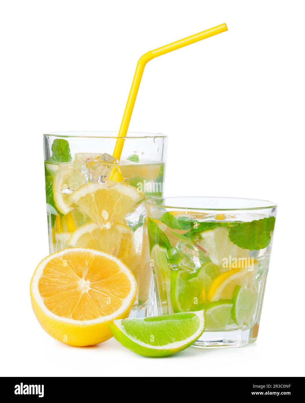 cold fresh lemonade. Isolated on white background with clipping path ...