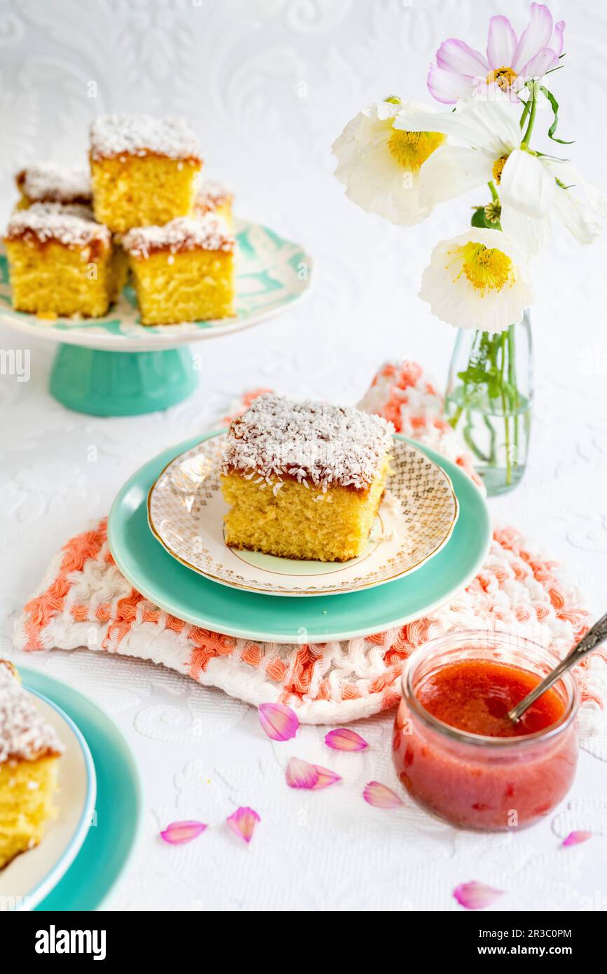 Jam Coconut Cake Stock Photo - Alamy