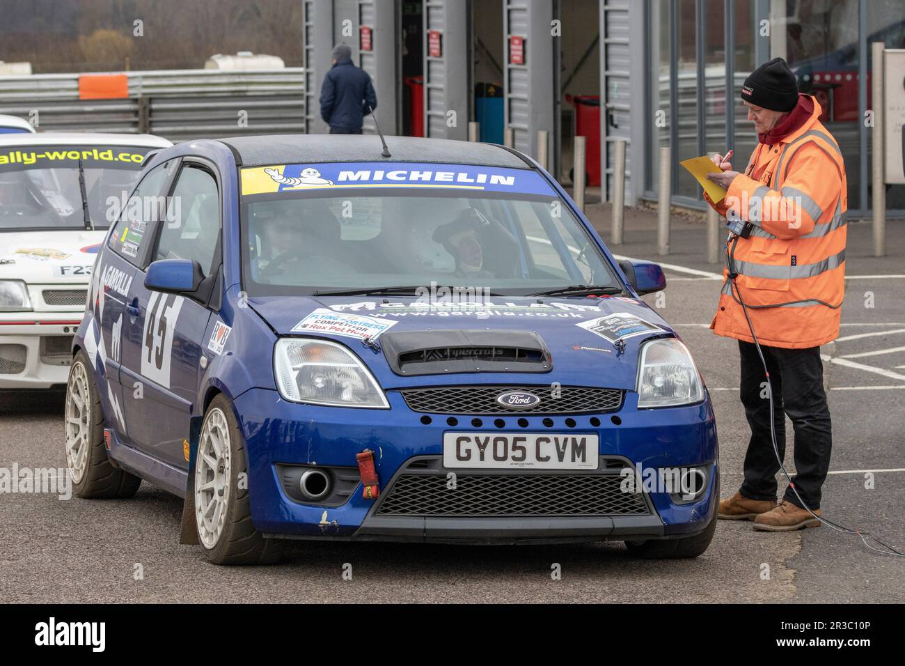 Mike Webb and Simon May in the 2005 Ford Fiesta ST150 with the control ...