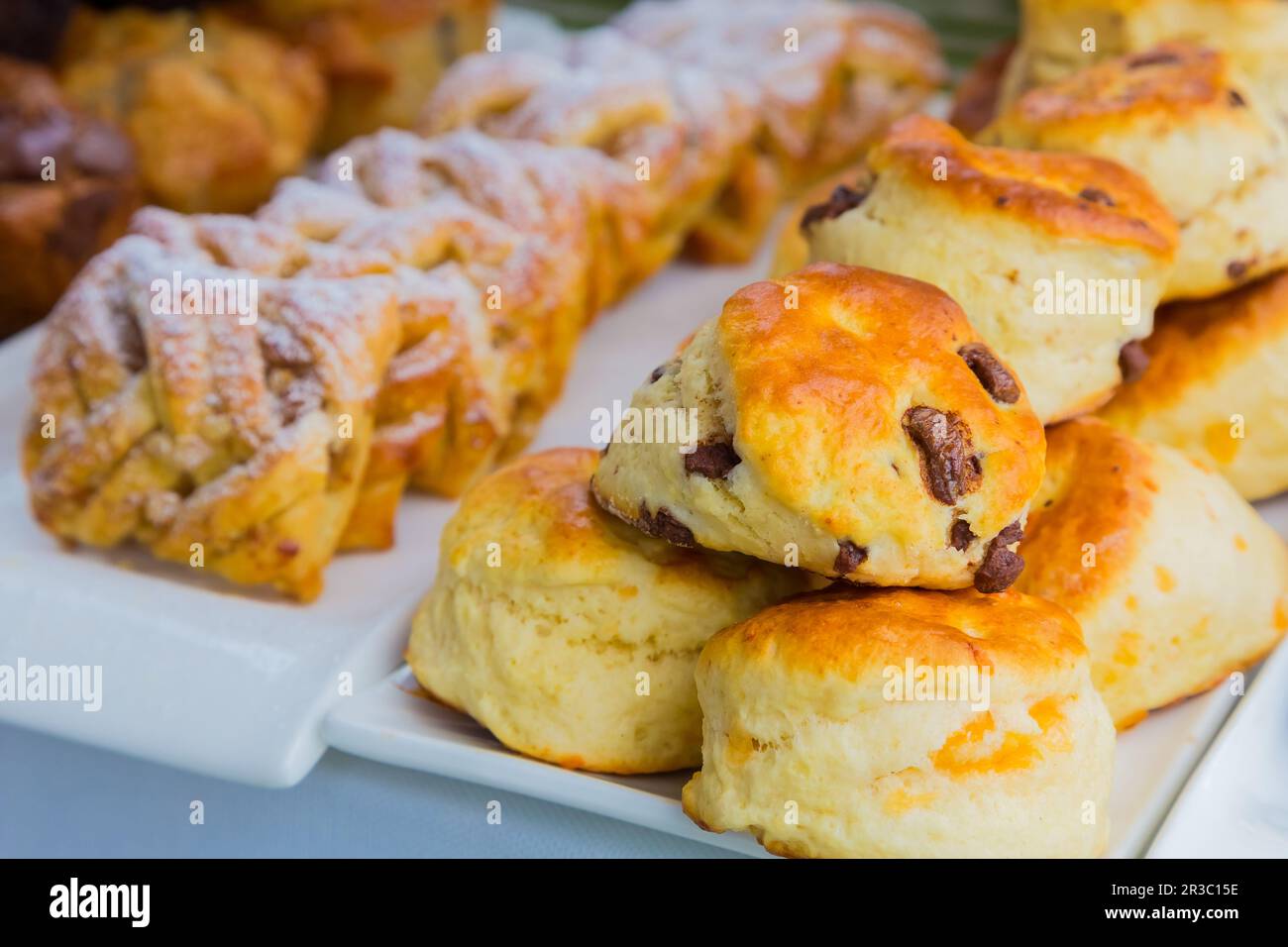 Breakfast pastry scone muffin at Spring Festival picnic event Stock ...