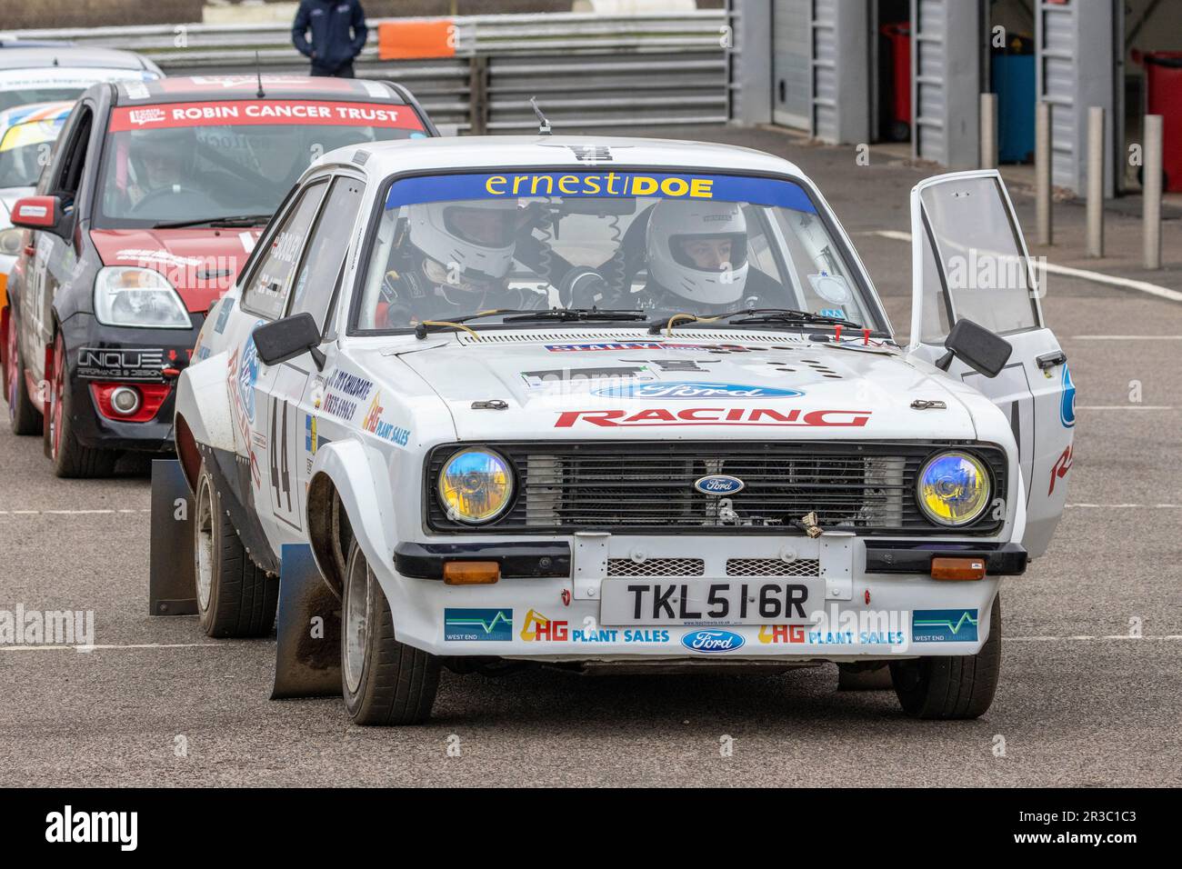 Nigel and Tia Booley in their 1977 Ford Escort RS at the control point ...