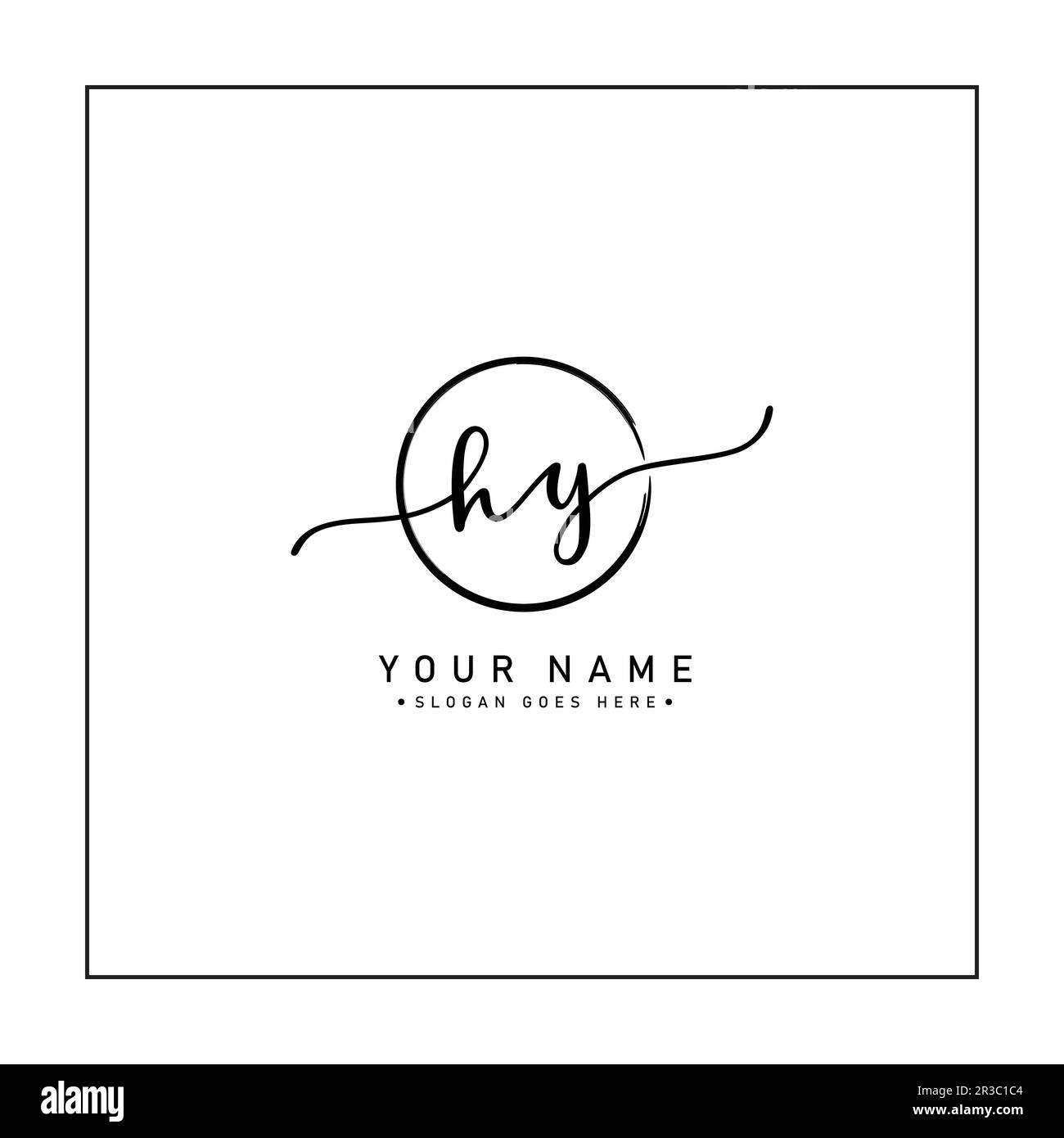 Simple Signature Logo for Alphabet HY - Handwritten Signature for ...