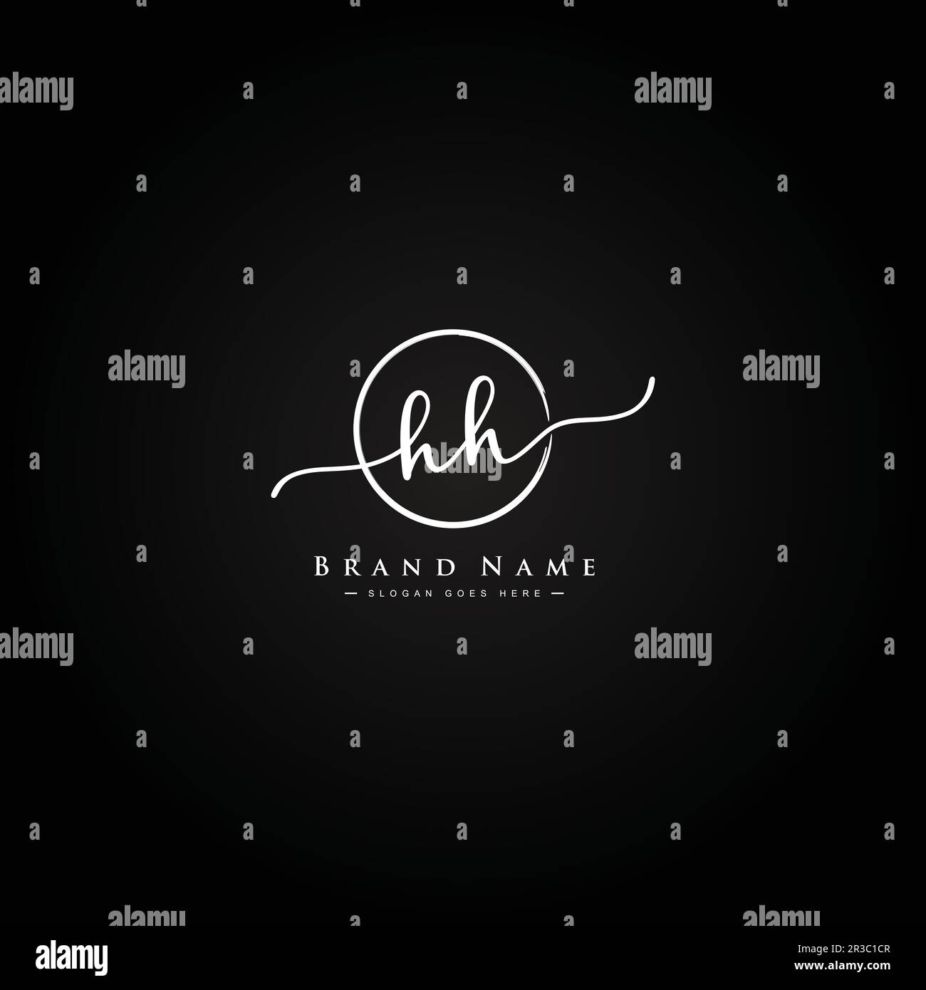 Handwritten Signature logo for Initial Letter HH - Vector Logo Template for Alphabet H and H ...