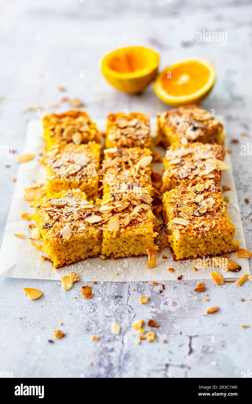 Ravani (orange cake with syrup from Crete Stock Photo - Alamy