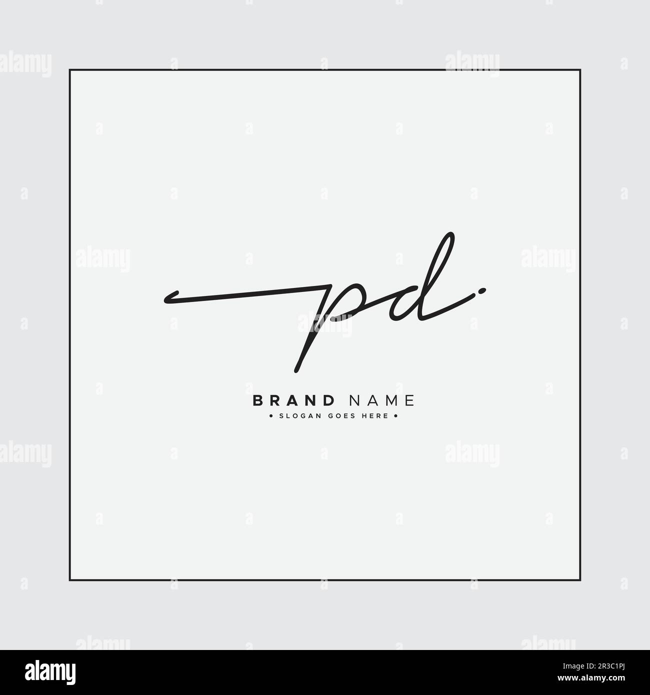 Simple Signature Logo for Alphabet PD - Handwritten Signature for ...