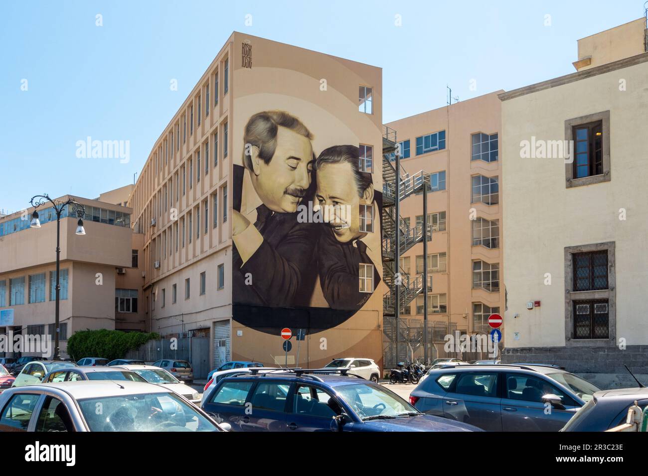 Palermo, Cala district, Falcone and Borsellino mural. Famous Murals on ...