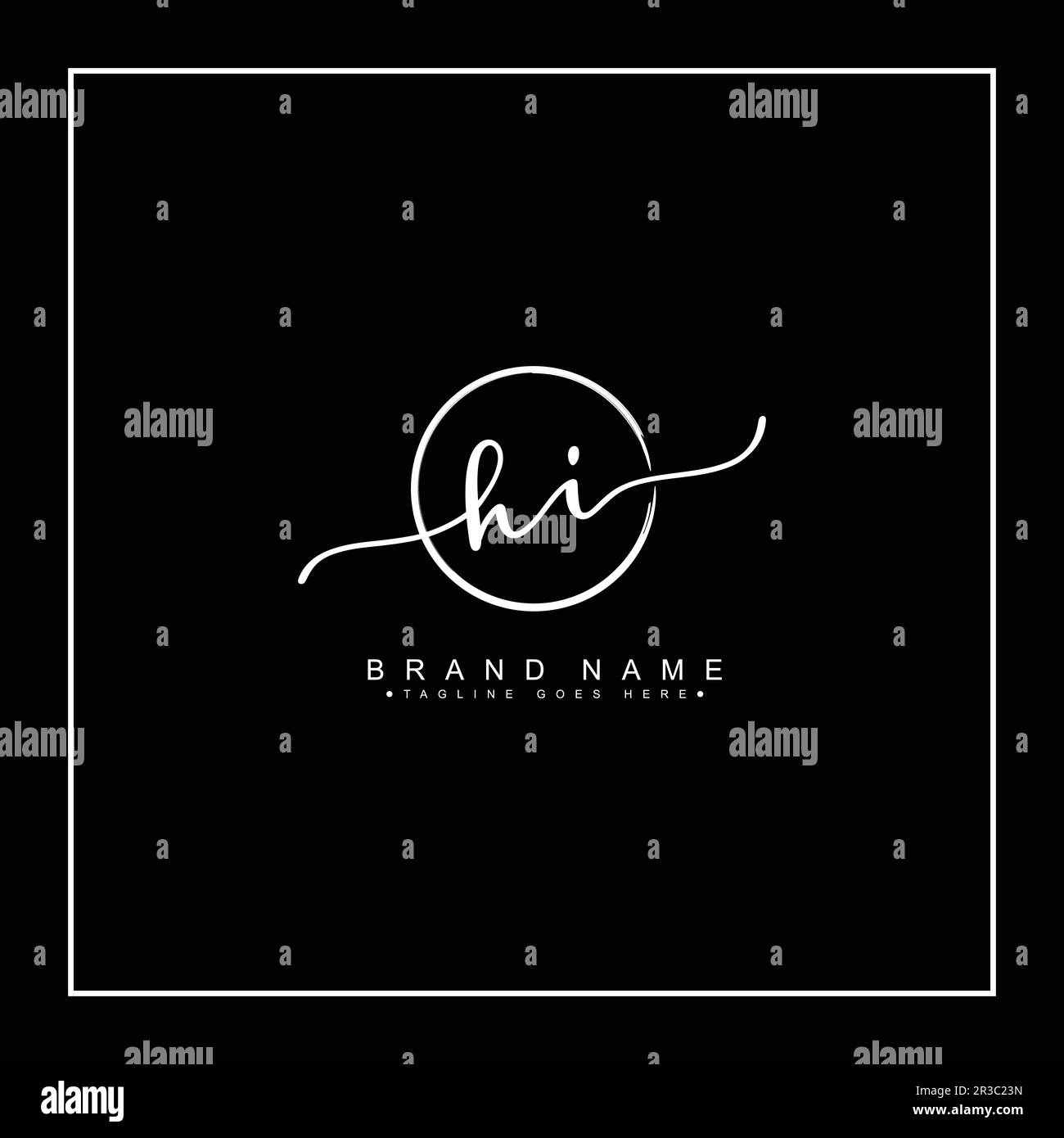 HI Initial Logo in Signature Style for Photography and Fashion Business ...