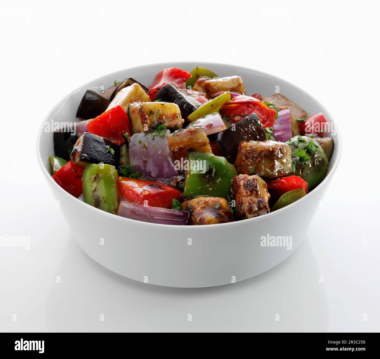 Grilled Spanish Eggplant with bell pepper Stock Photo - Alamy