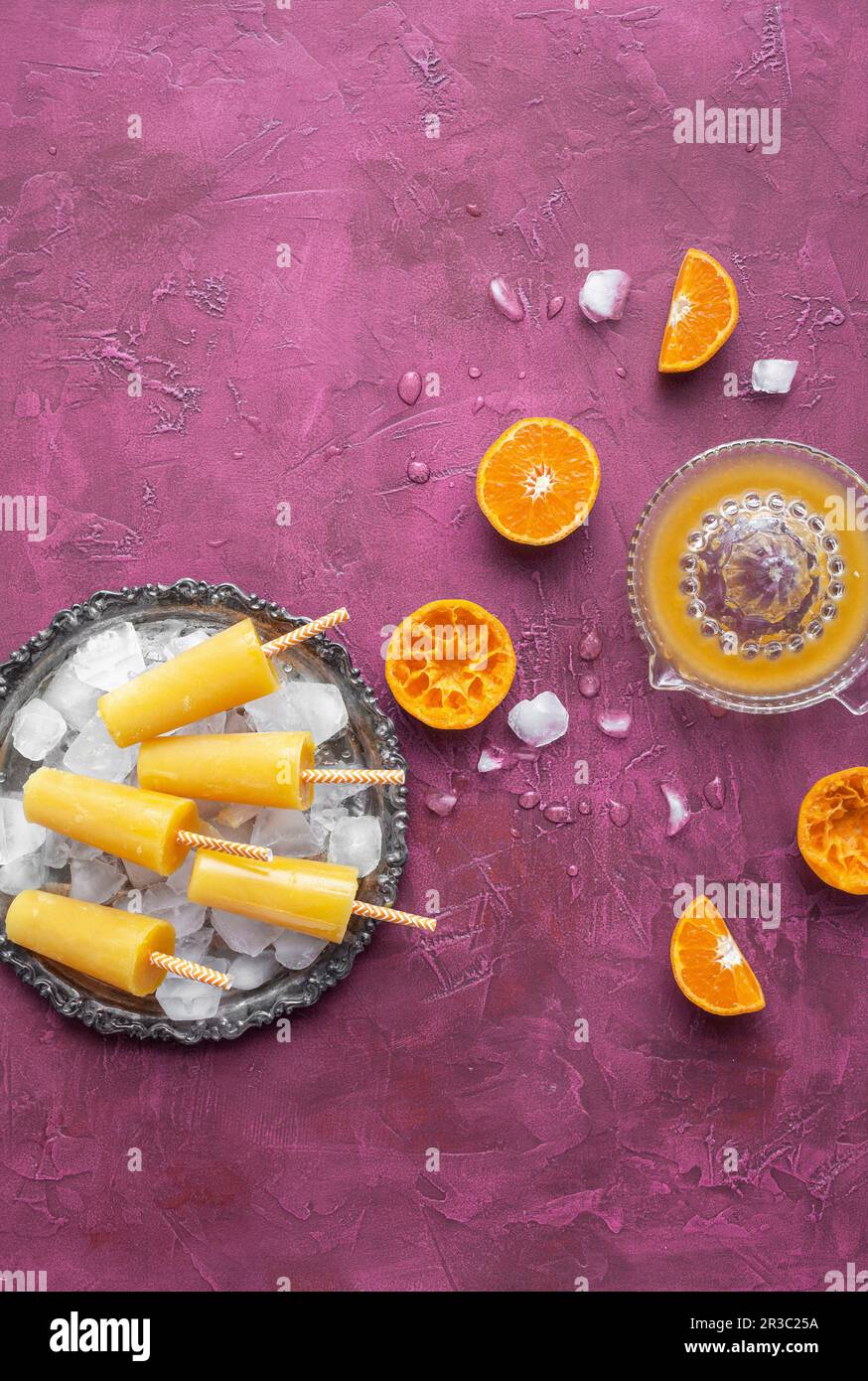 Popsicles made from mandarin juice Stock Photo - Alamy