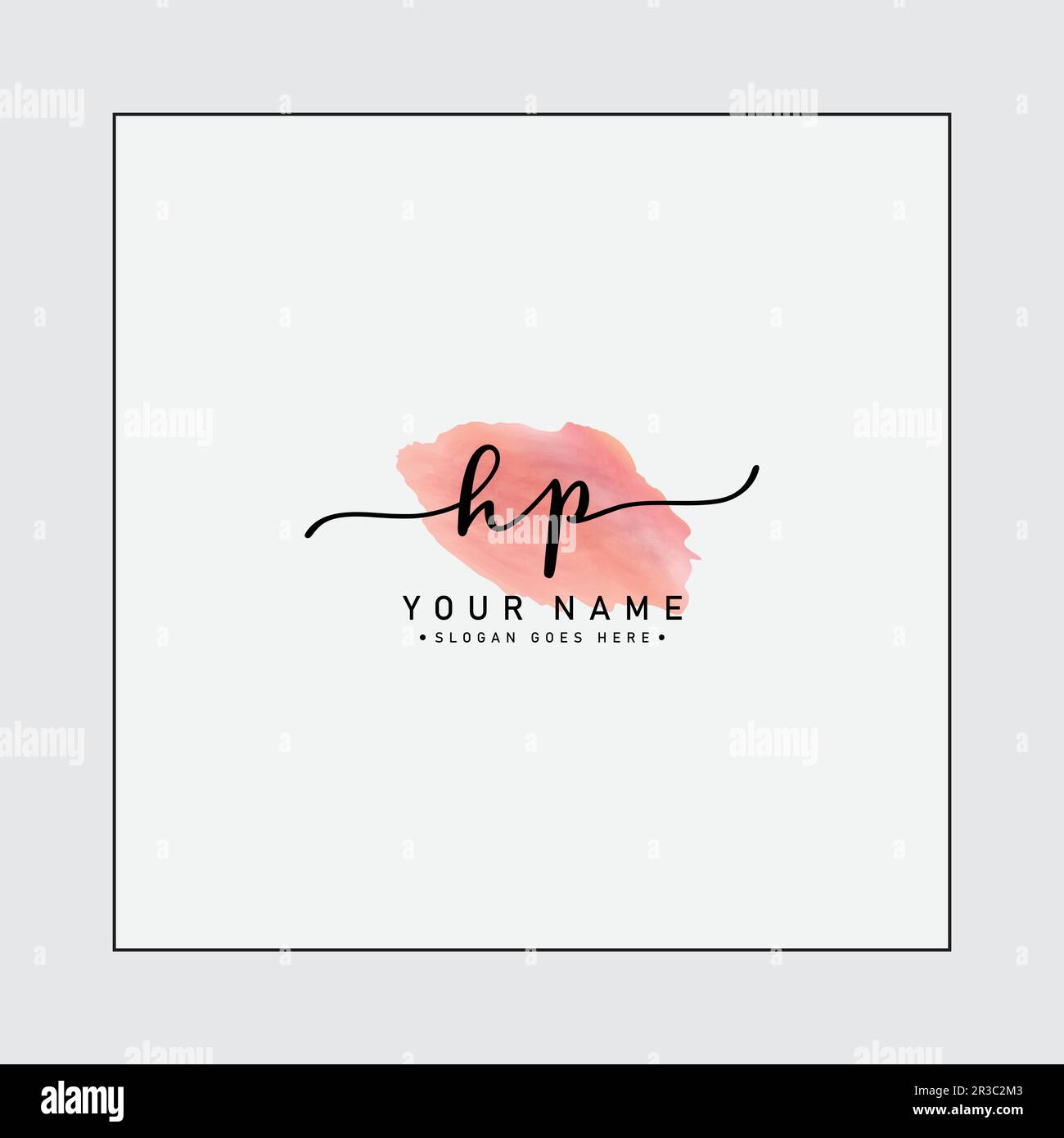 HP Handwritten Signature logo with Watercolor Background- Vector Logo ...