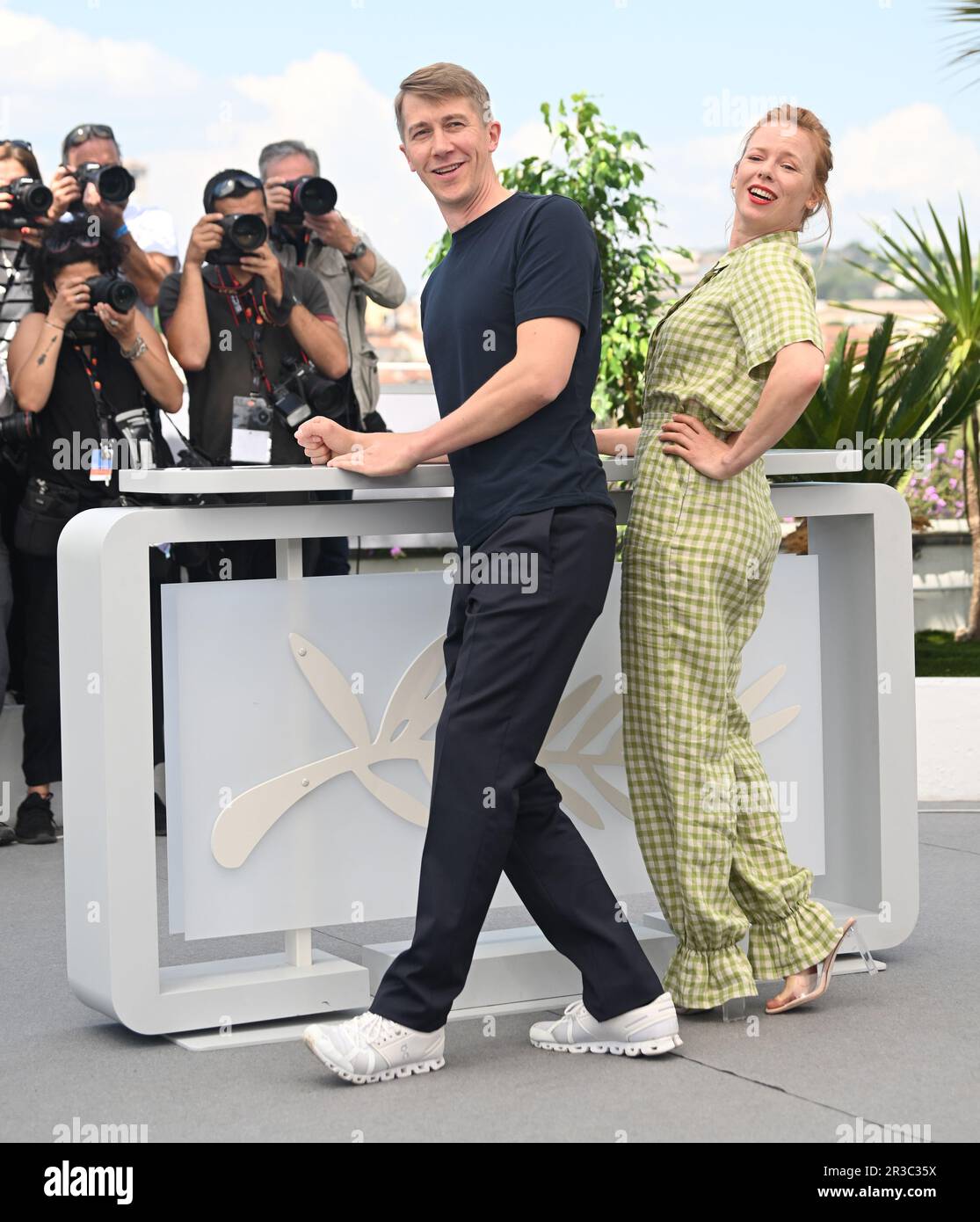Cannes, France. 23rd May, 2023. Finnish actress Alma Poysti and actor ...