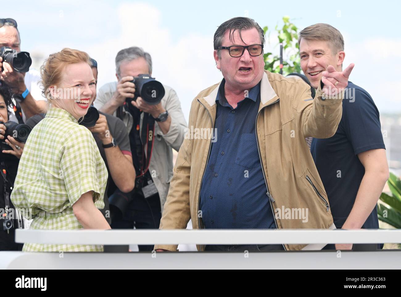 Cannes, France. 23rd May, 2023. Finnish actress Alma Poysti, director ...