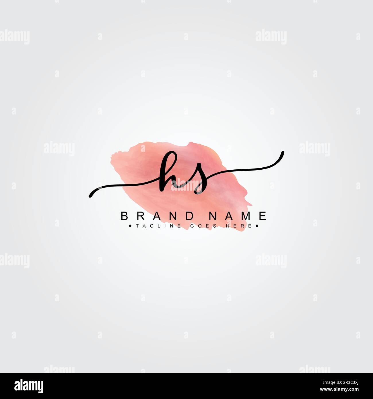 HS Handwritten Signature logo with Watercolor Background- Vector Logo ...