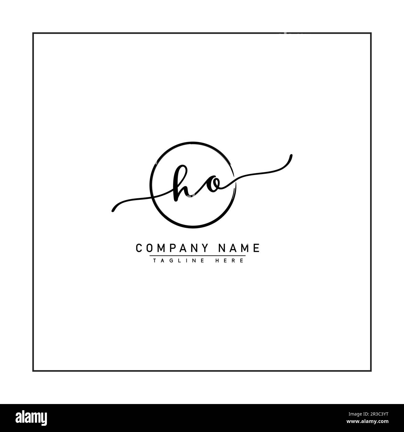 Initial Signature Logo for Letter HO - Vector Logo Template in ...