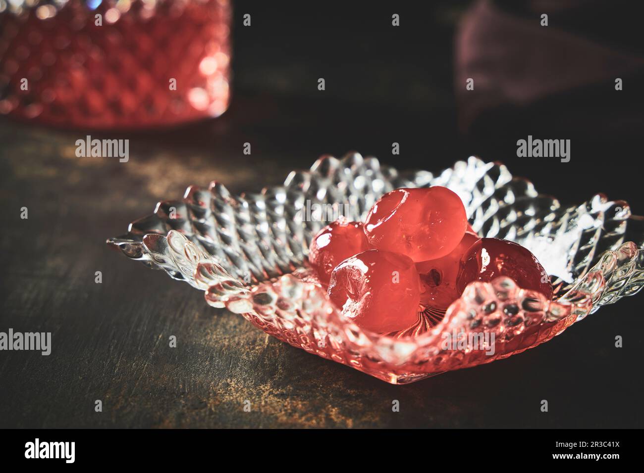 Greek cherry spoon sweets Stock Photo - Alamy