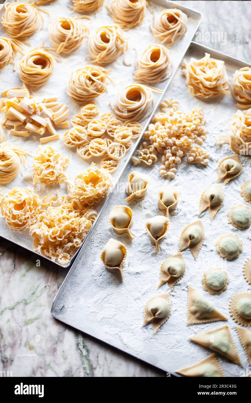 Dry several types pasta hi-res stock photography and images - Alamy