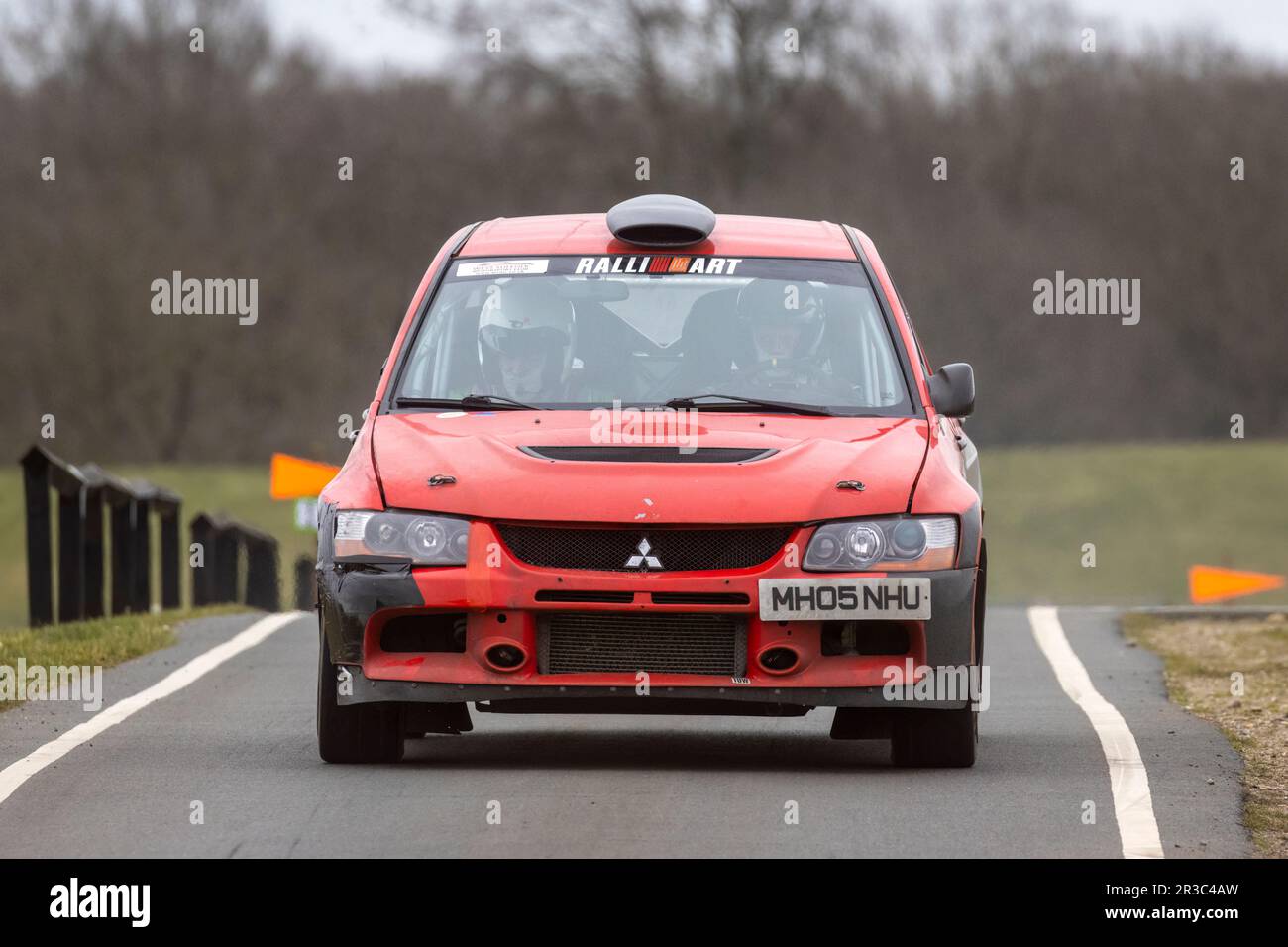 Matt Suttenwood and David Daniel in their 2005 Mitsubishi Lancer during ...