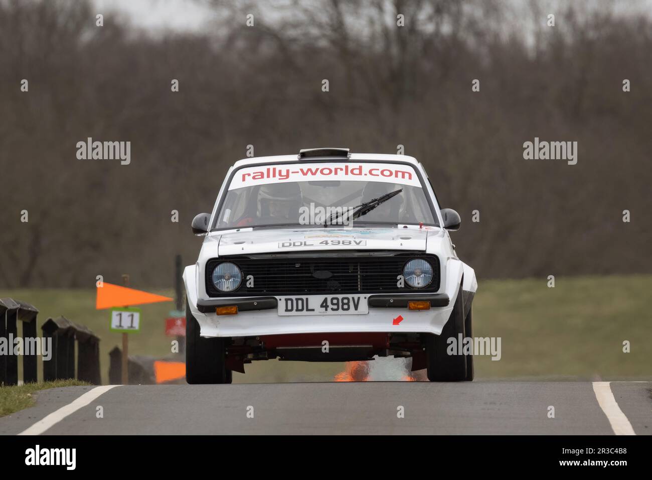 Robin Adams and Ray Keith in their 2 litre Ford Escort on track at the ...
