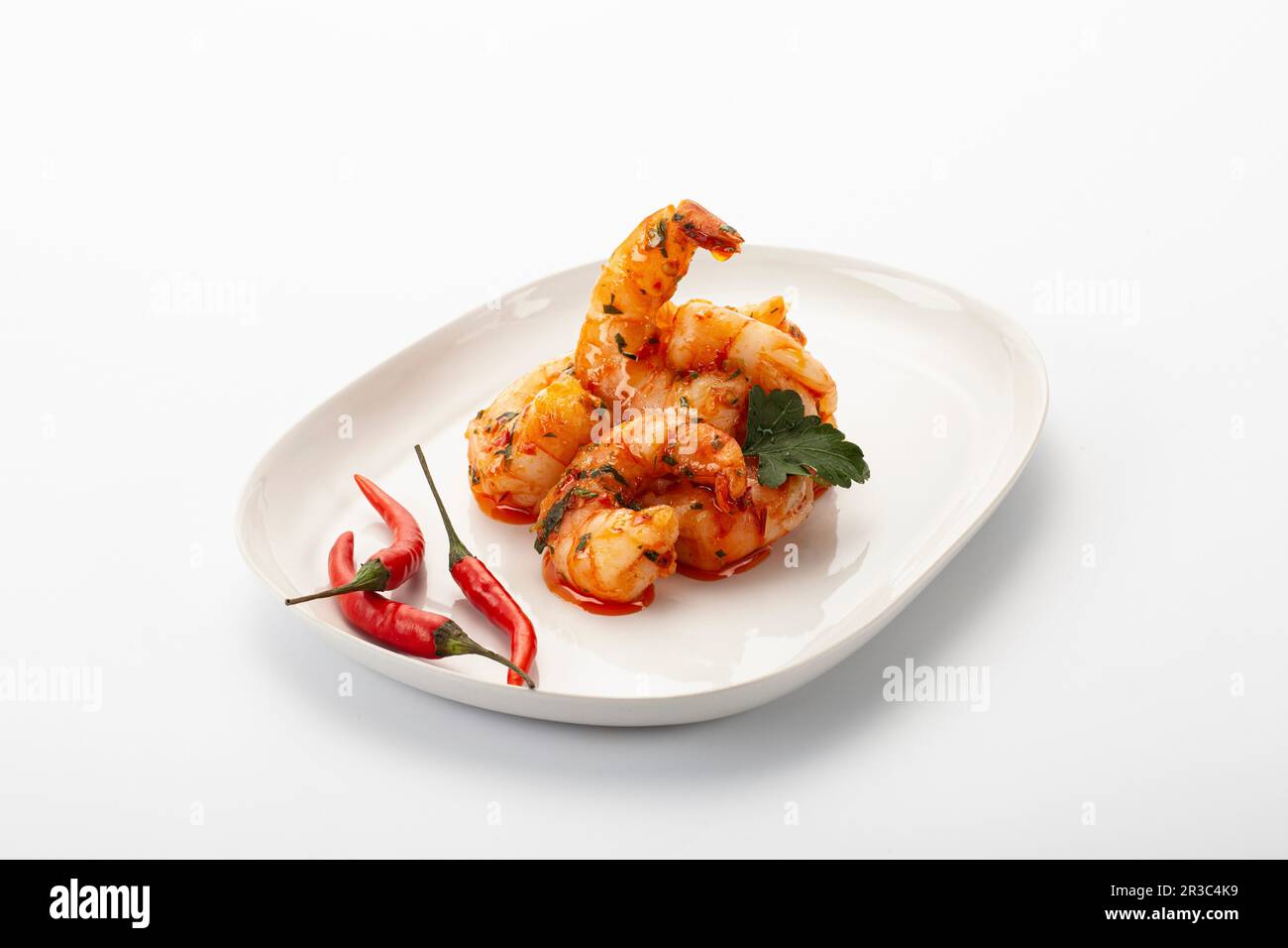 Spicy chilli prawns Stock Photo - Alamy