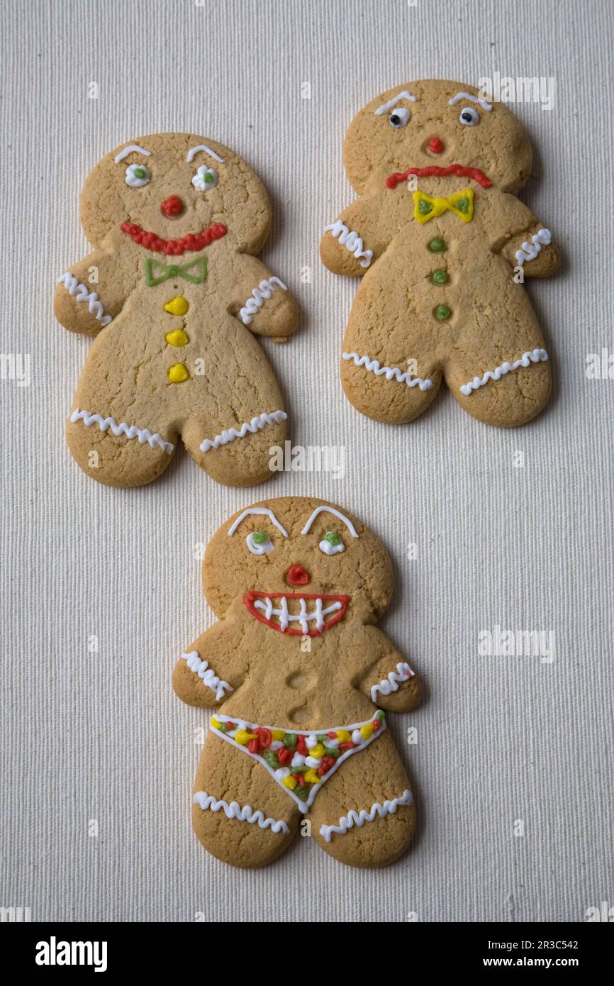 Gingerbread men with different faces Stock Photo - Alamy