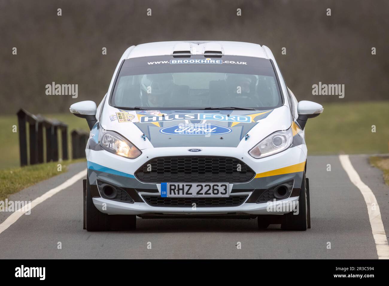 Matthew and Richard Hill in the 2013 Ford Fiesta R200 on track at the ...