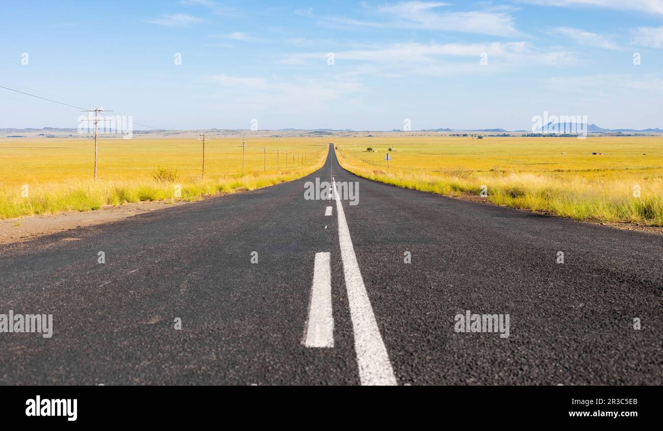 View of an empty country highway road Stock Photo - Alamy