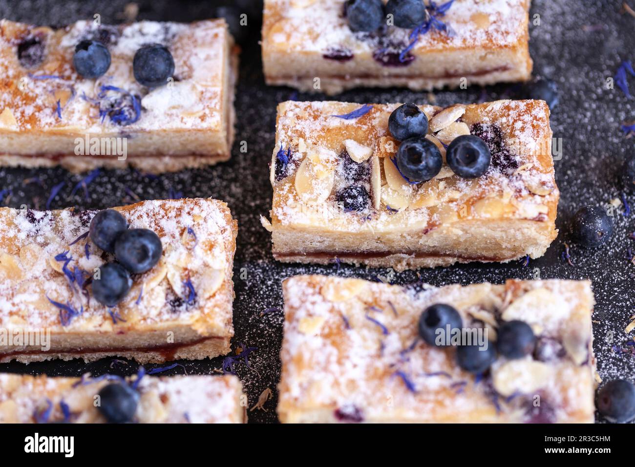 Almond blueberry slice Stock Photo - Alamy