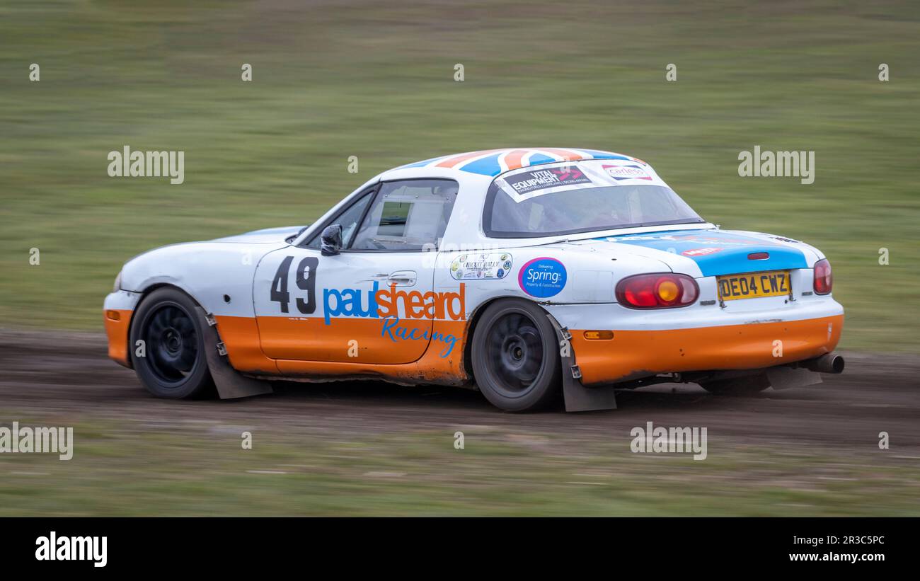 Geoff Gouriet in his 2004 Mazda MX5 during the 2023 Snetterton Stage ...