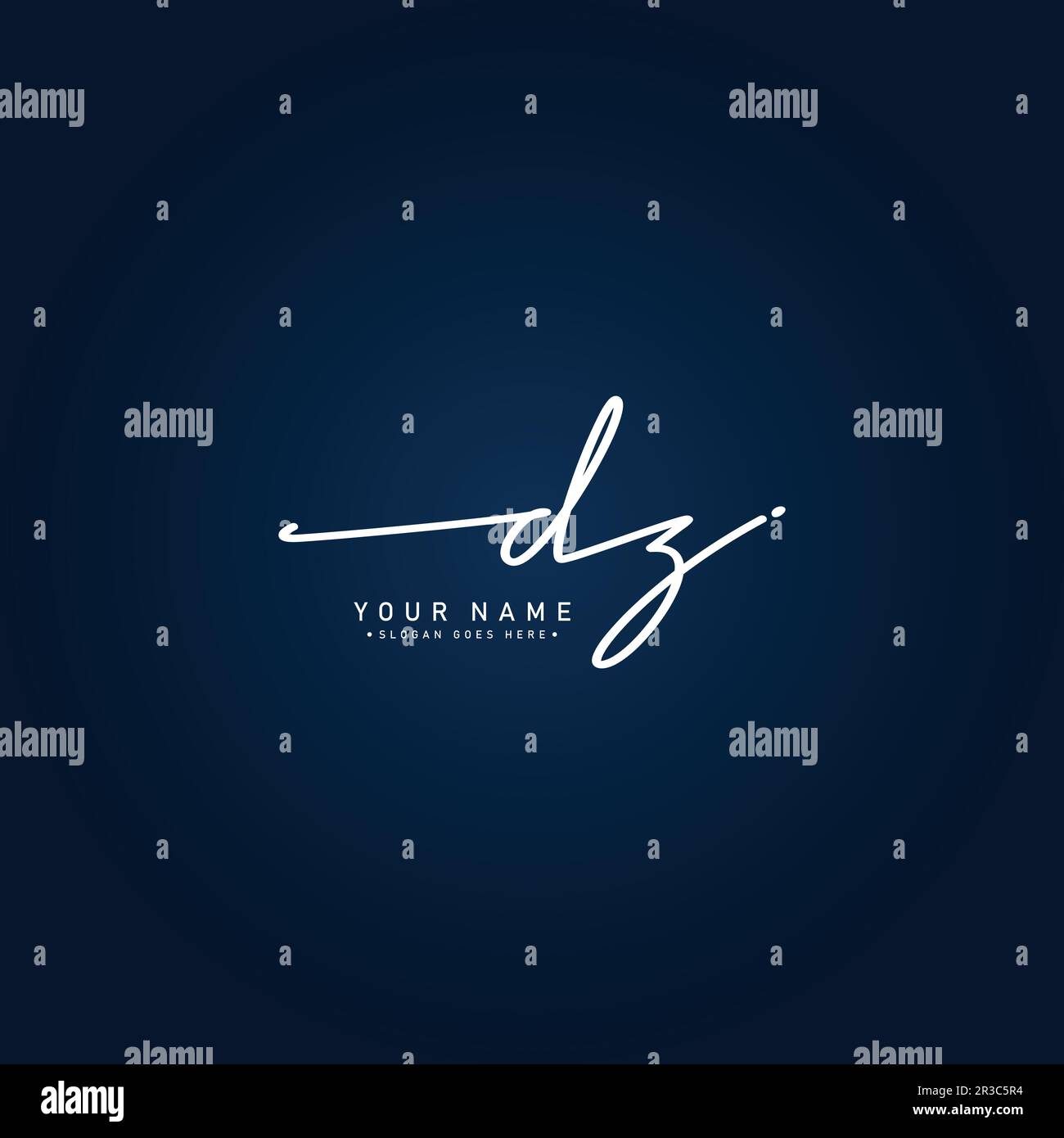 Handwritten Signature logo for Initial Letter DZ - Vector Logo Template ...
