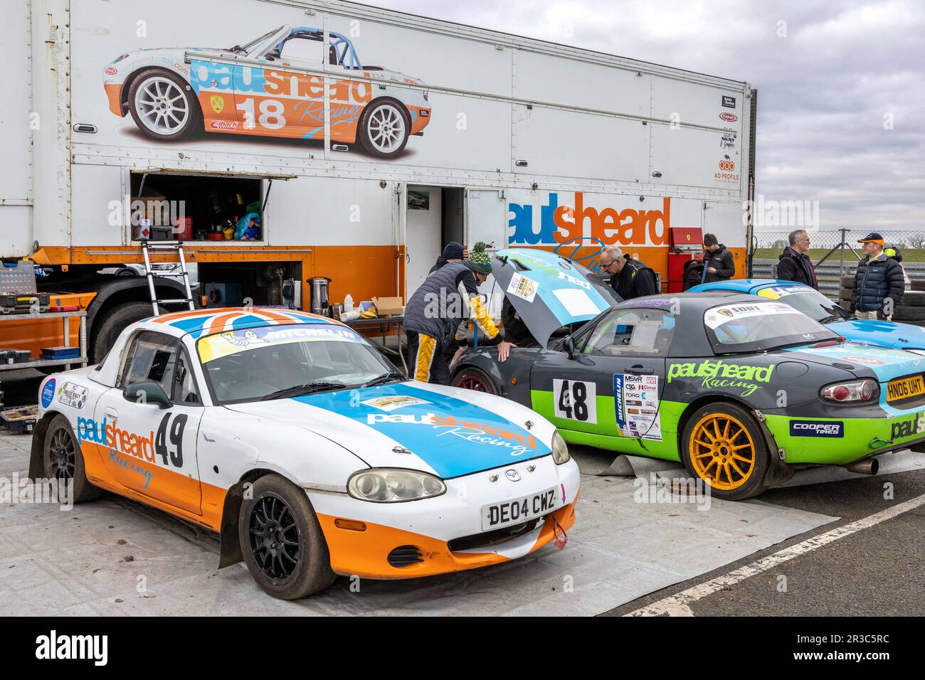 Paul Sheard Racing team in the paddock at the 2023 Snettertoin Stage ...