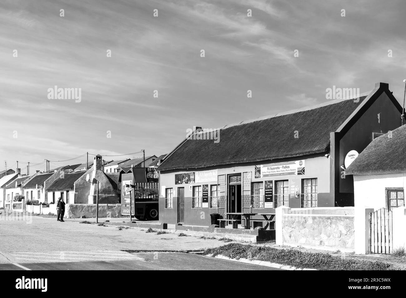 Elim, South Africa - Sep 21, 2022: A street scene, with a supermarket ...