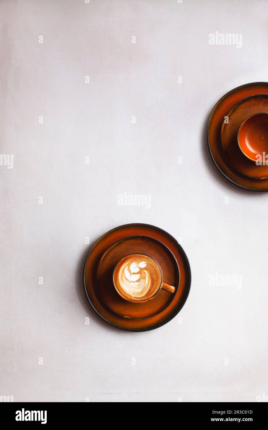 Cappuccino with milk froth pattern Stock Photo - Alamy