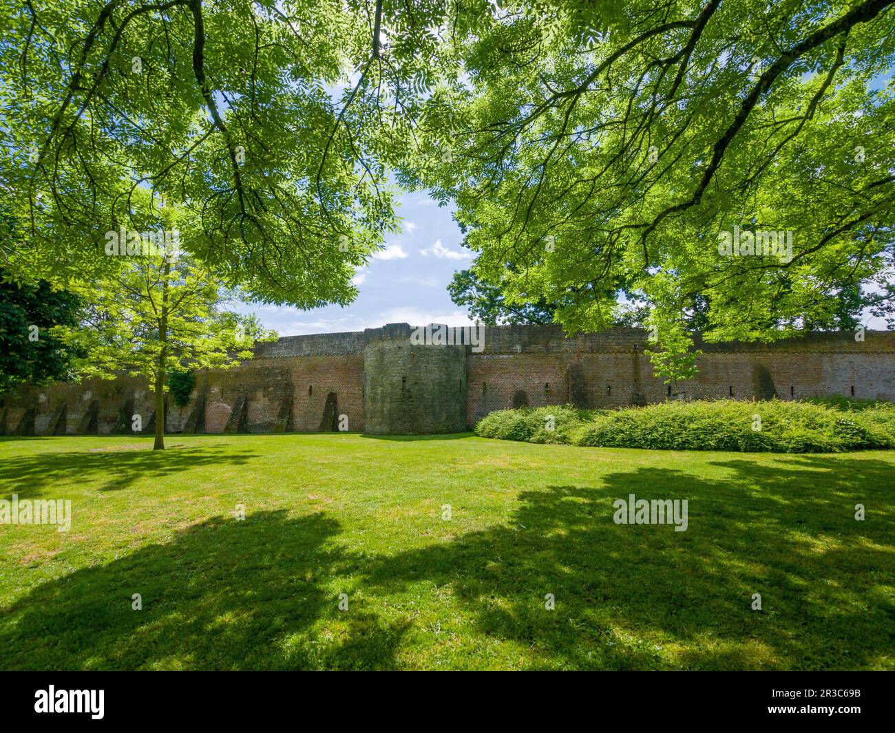 The city wall at Plantsoen Noord (North Park) in the Dutch city of ...