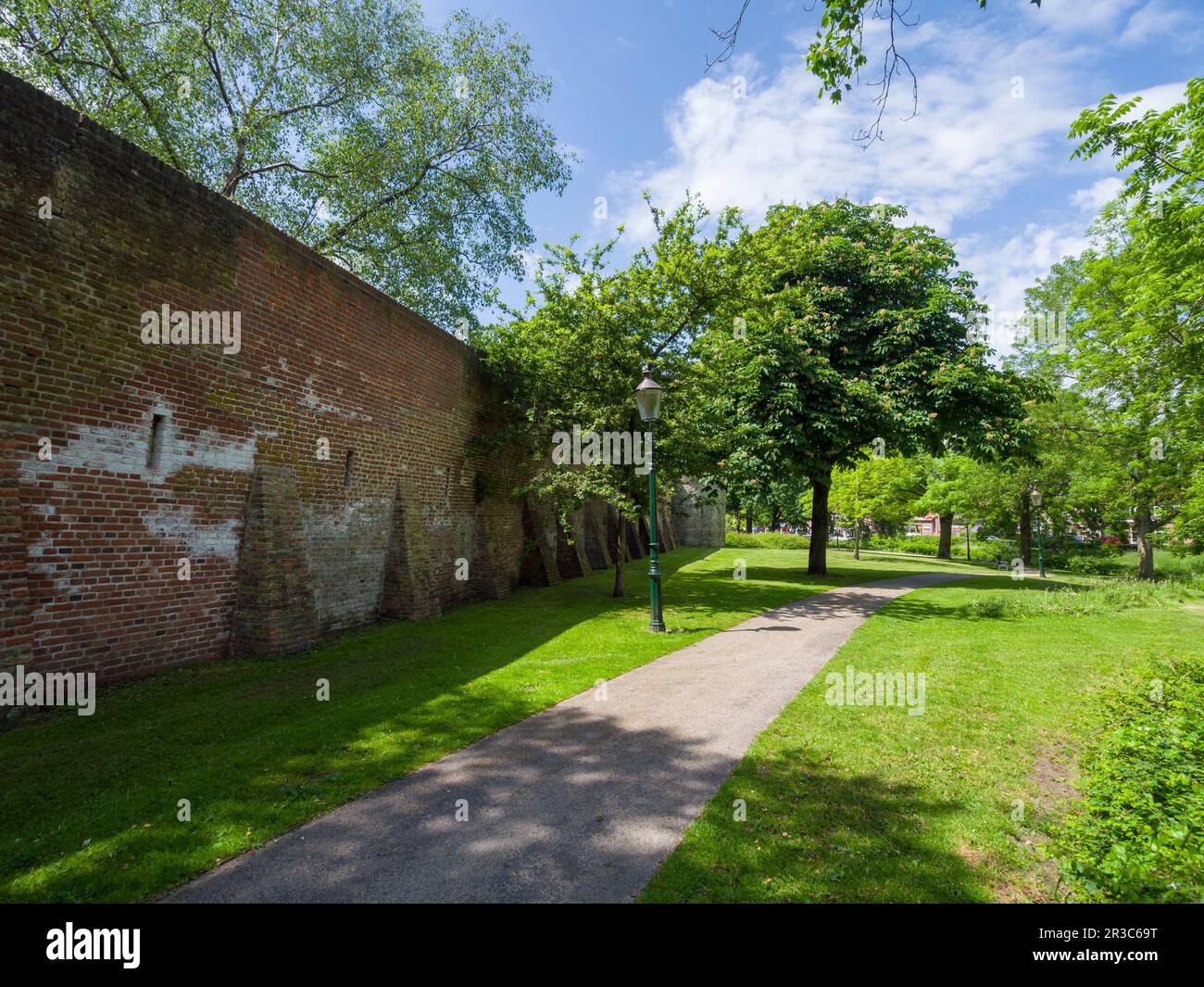 The city wall at Plantsoen Noord (North Park) in the Dutch city of ...