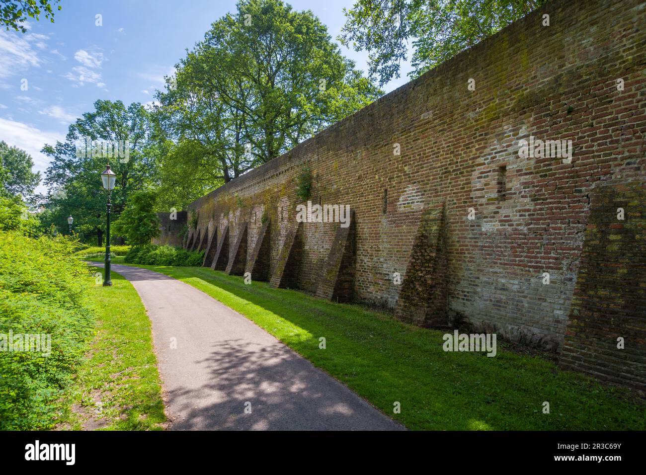 The city wall at Plantsoen Noord (North Park) in the Dutch city of ...