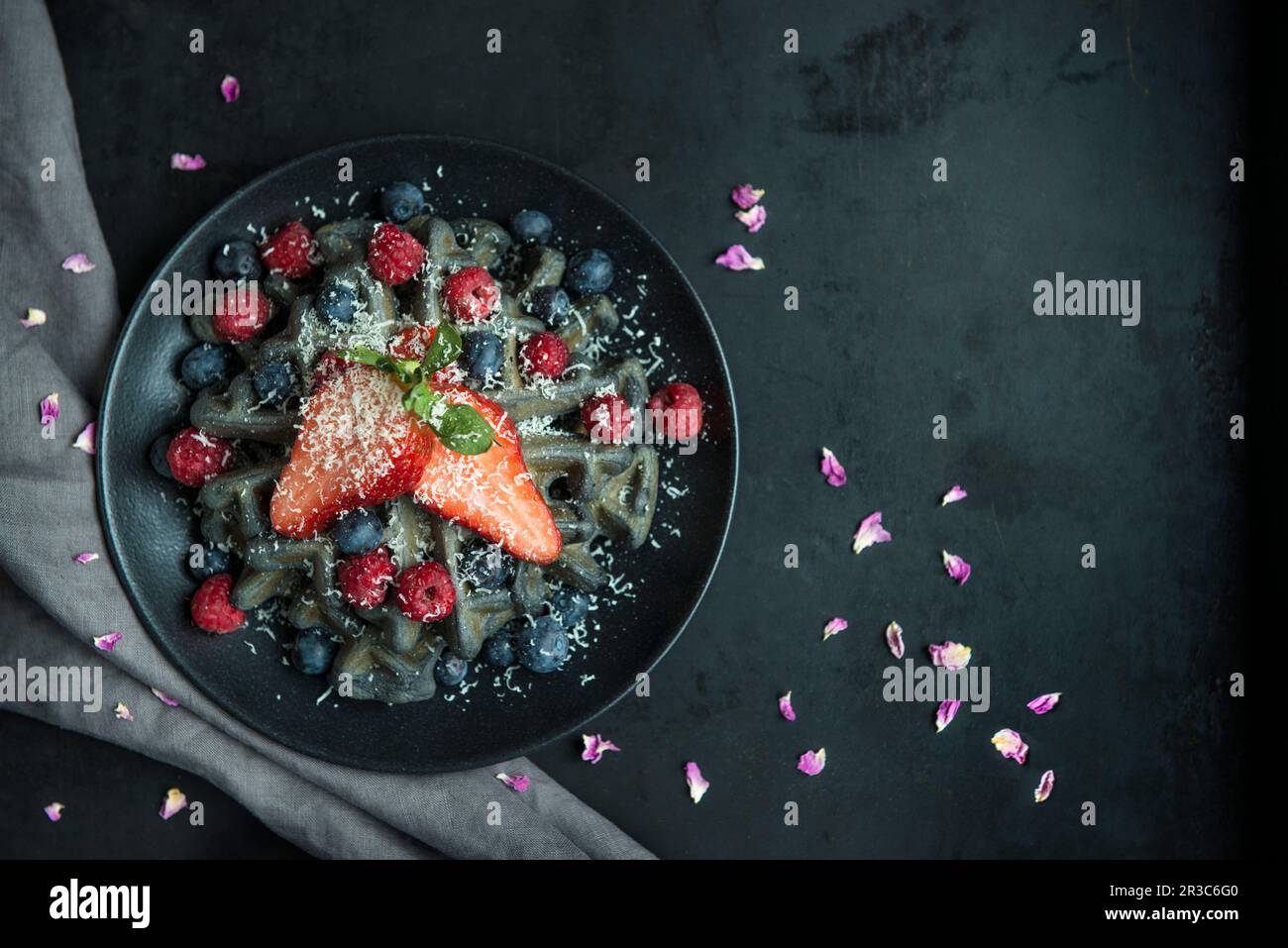Black waffles hi-res stock photography and images - Alamy