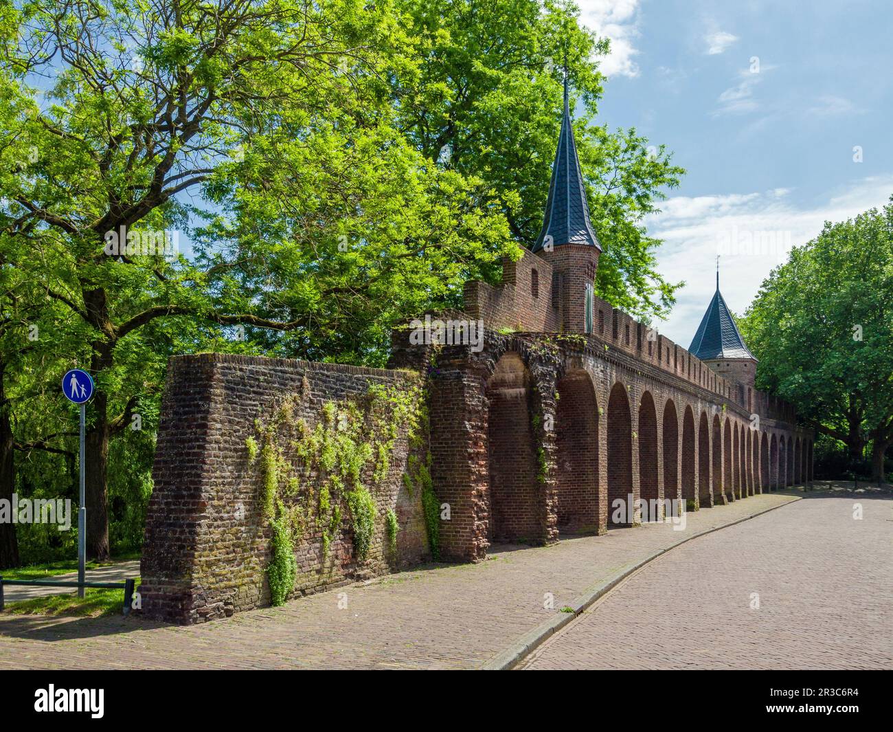 The city wall at Plantsoen Oost (East Park) in the Dutch city of ...