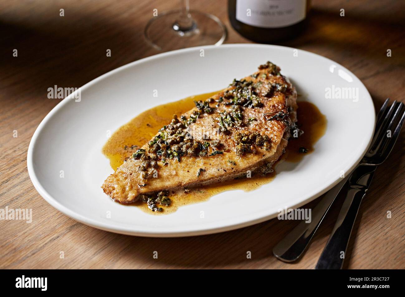Plaice fillet with caper butter Stock Photo - Alamy