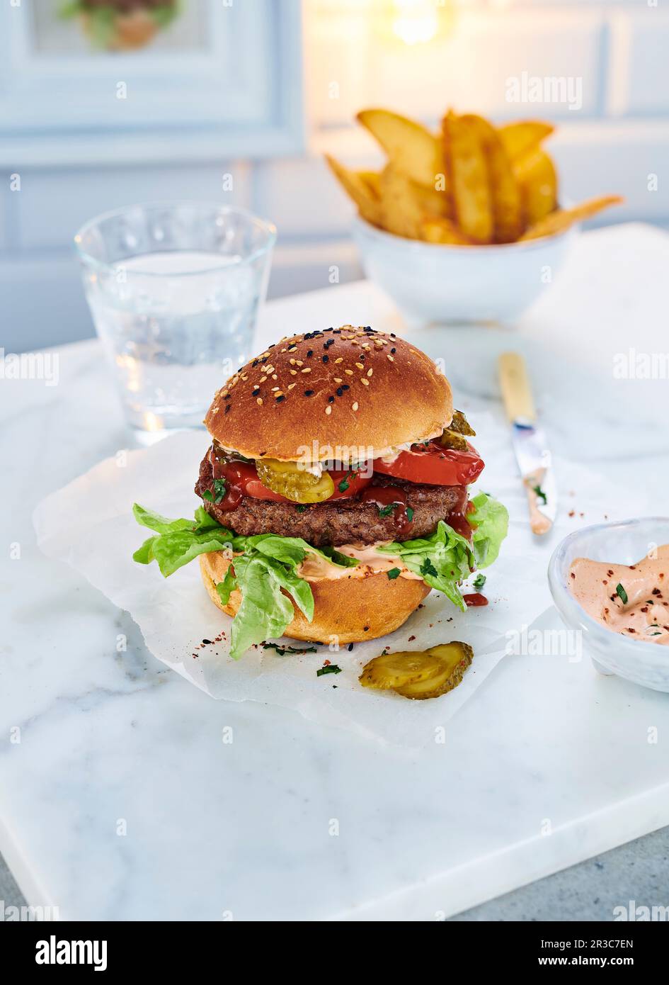 Minced meat on marble hi-res stock photography and images - Alamy