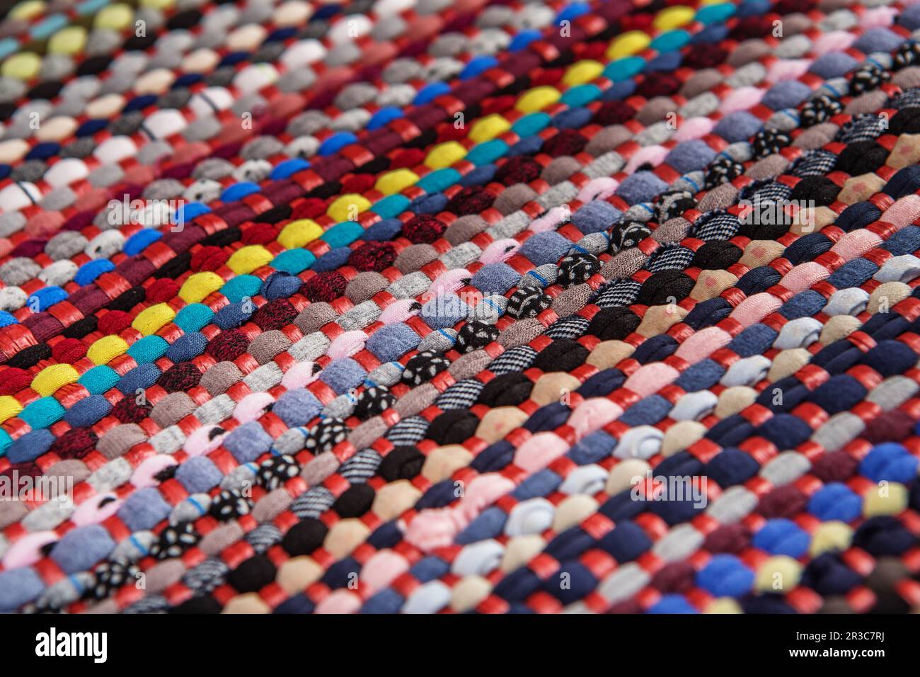 Background, texture of colored handmade carpet. Fabric rug of small ...