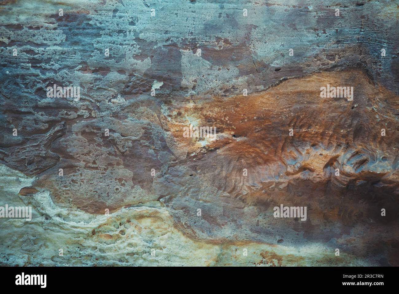 Surface of the marble with blue and brown tint. ancient stone texture ...